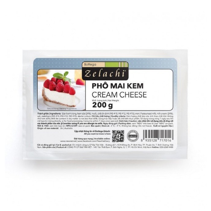 Phô Mai Kem Cream Cheese BBottega Zelachi 200g