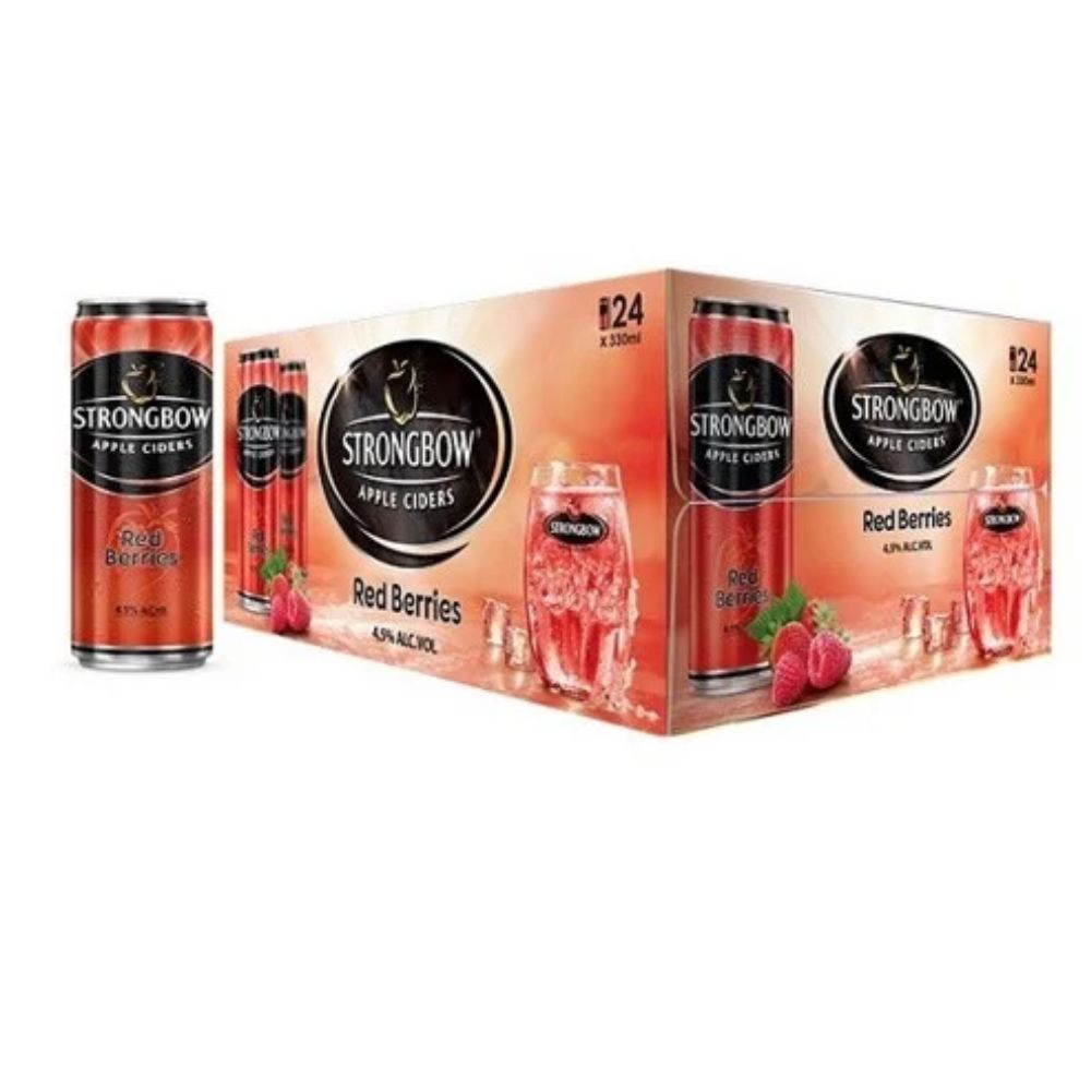 Thùng 24 Lon Strongbow Apple Ciders Red Berrie 330ml x 24