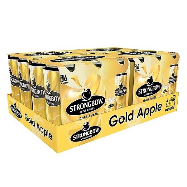 Thùng 24 Lon Strongbow Apple Ciders Gold 330ml x 24