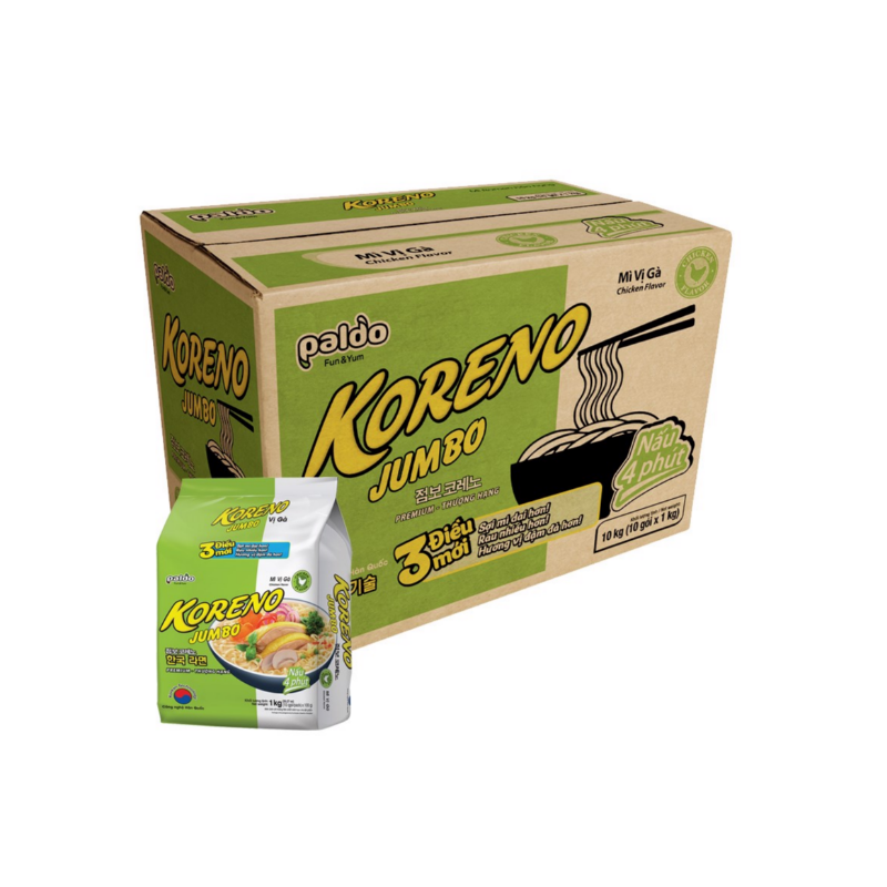 Thùng 10 túi mì Koreno vị gà túi 1kg tại AEONESHOP