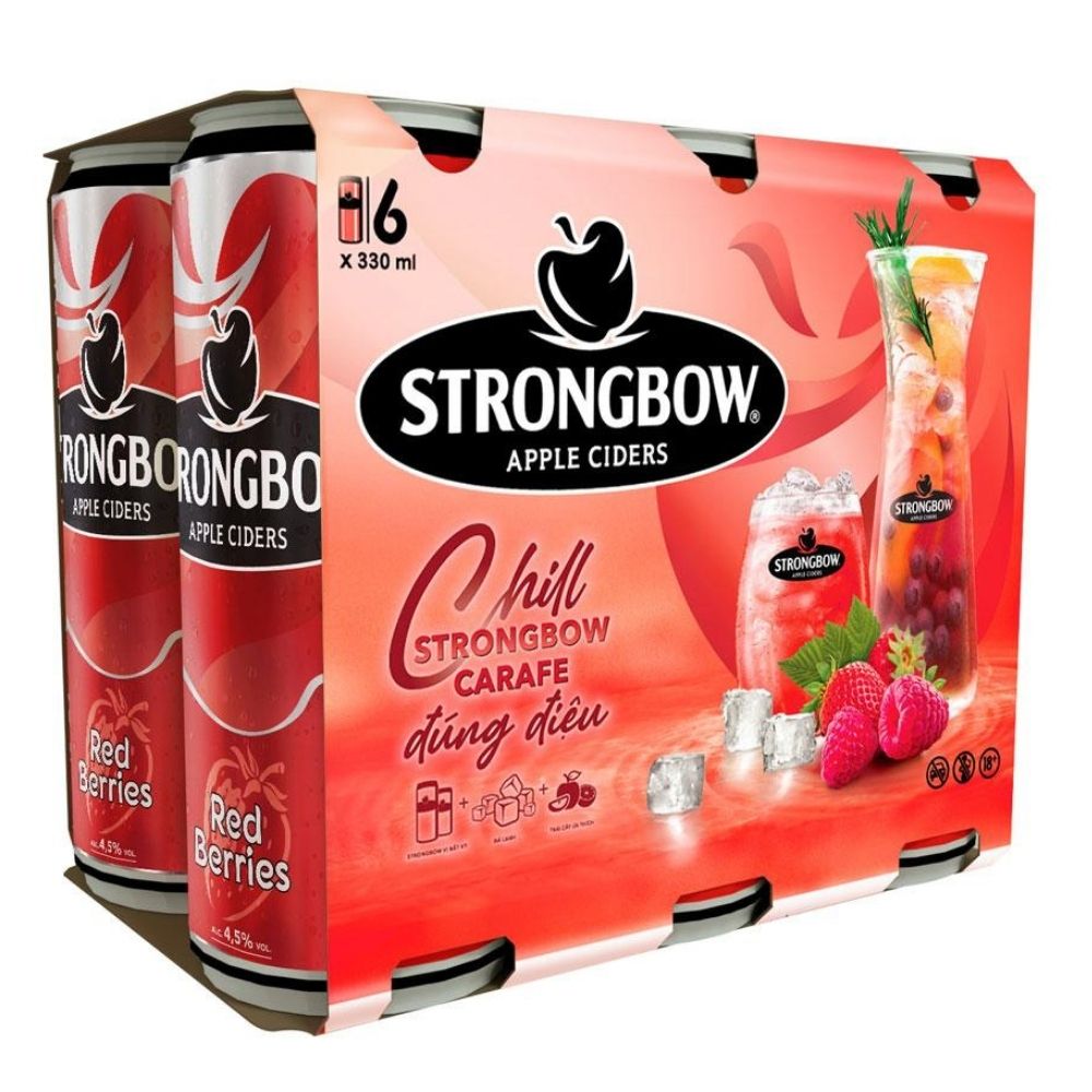 Lốc 6 Chai Nước Táo Strongbow Red Berries 330ml x 6