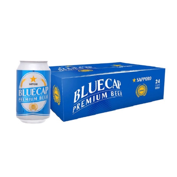 Thùng 24 Lon Bia Sabibeco Blue Cap 330ml x 24