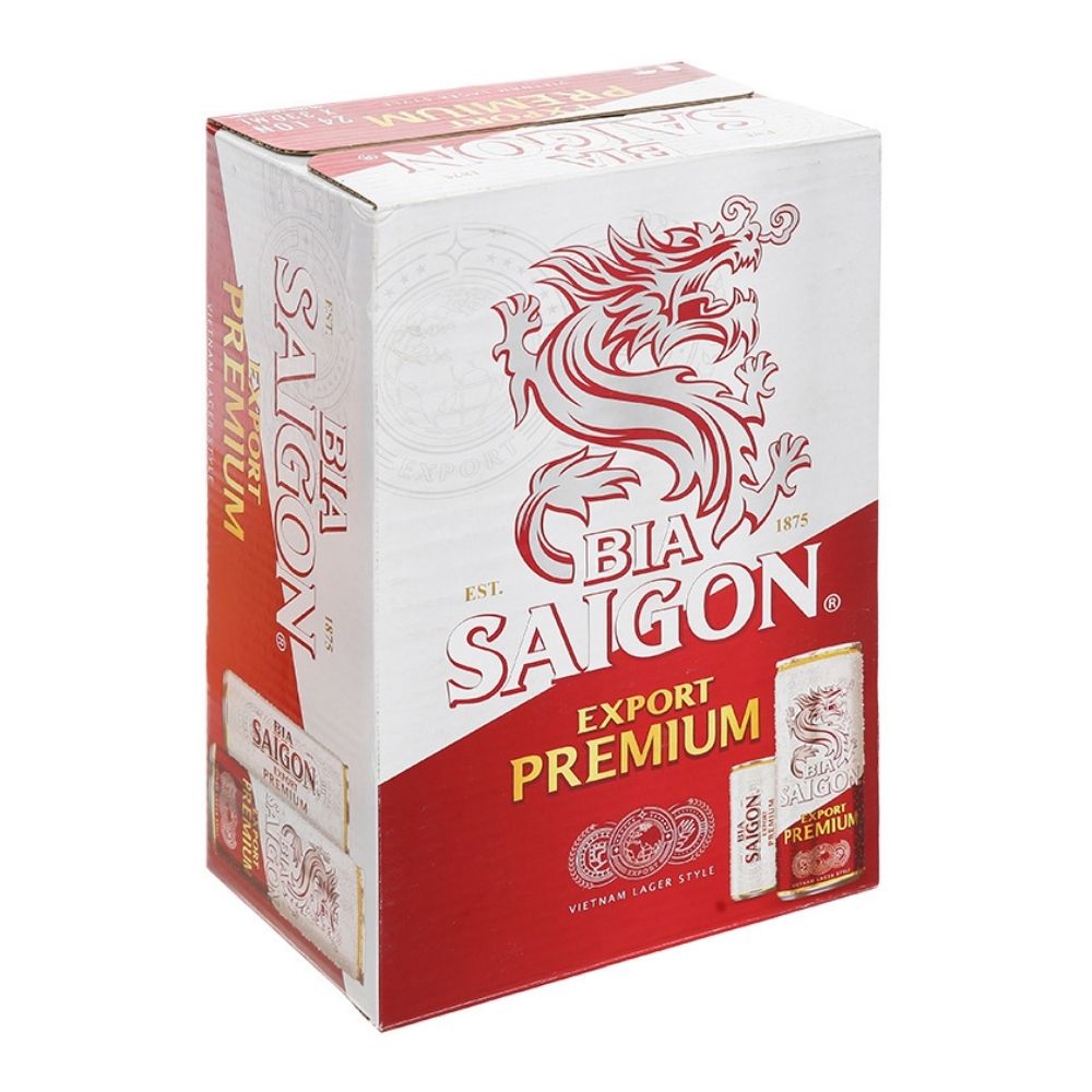 Thùng 24 Lon Bia Sài Gòn Export Premium 330ml x 24 Lon