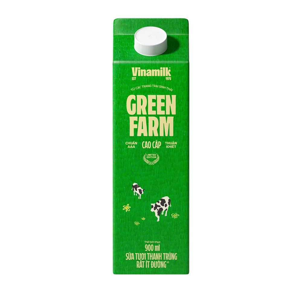 [GIÁ TỐT] Sữa Tươi Thanh Trùng Rất Ít Đường Green Farm Vinamilk 900ml