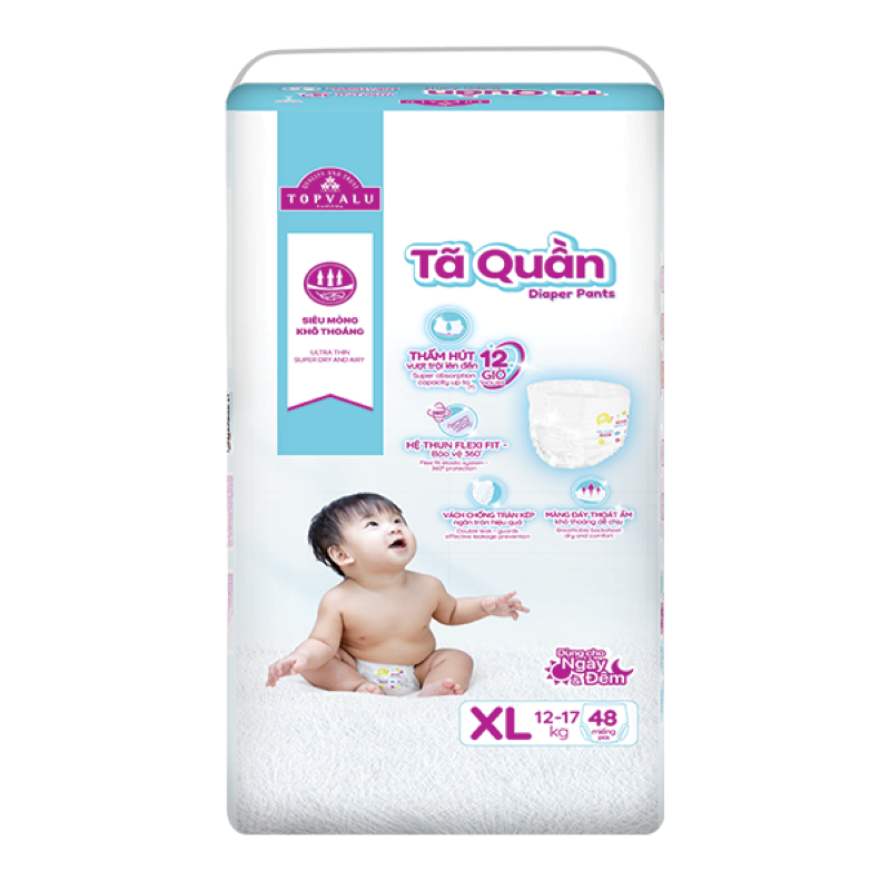 Tã Quần Cho Bé Từ 12-17kg Topvalu Size XL 48 Miếng