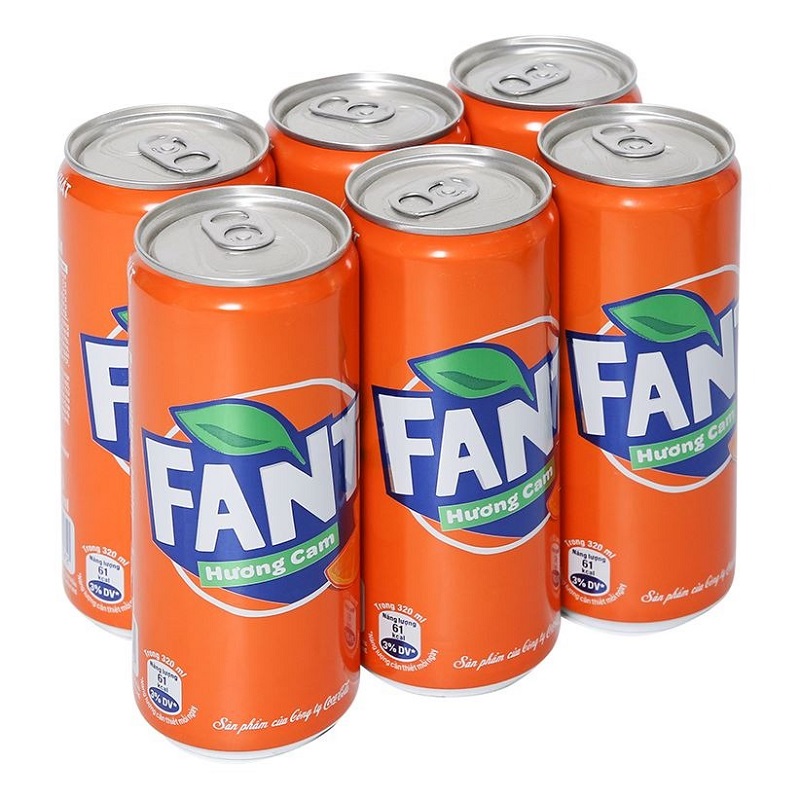 Lốc 6 Nước Giải Khát Fanta Hương Cam 320ml x 6