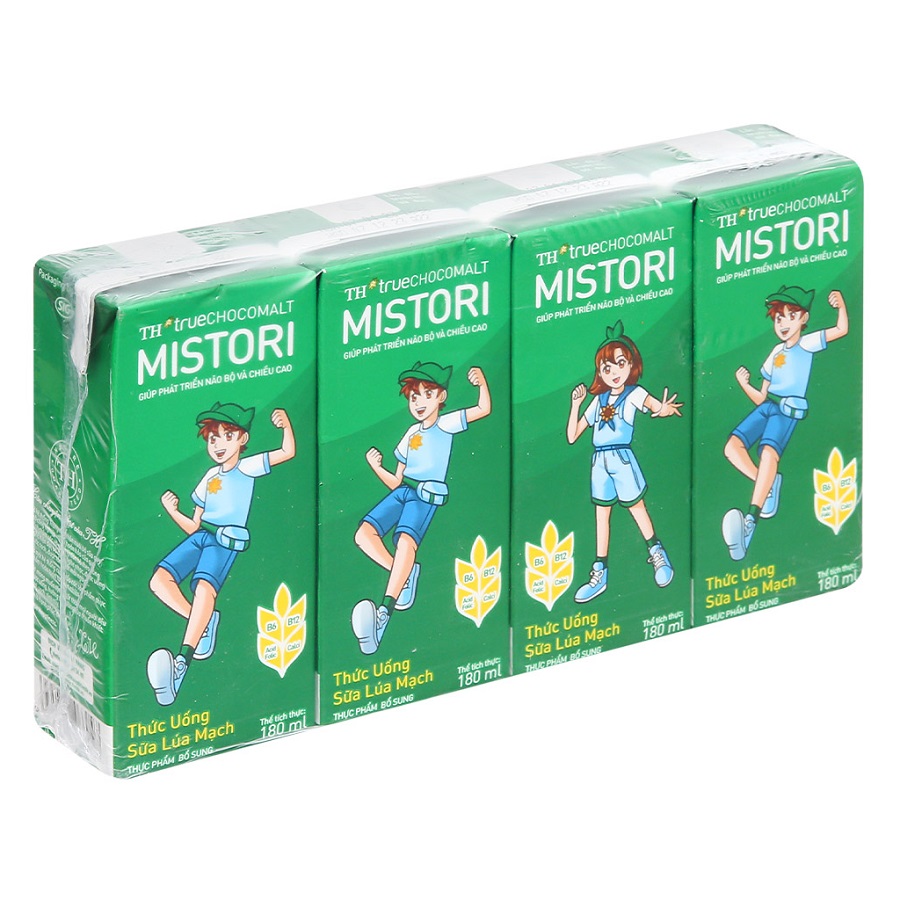 Lốc 4 Sữa Lúa Mạch TH True Milk TH Mistori 180ml