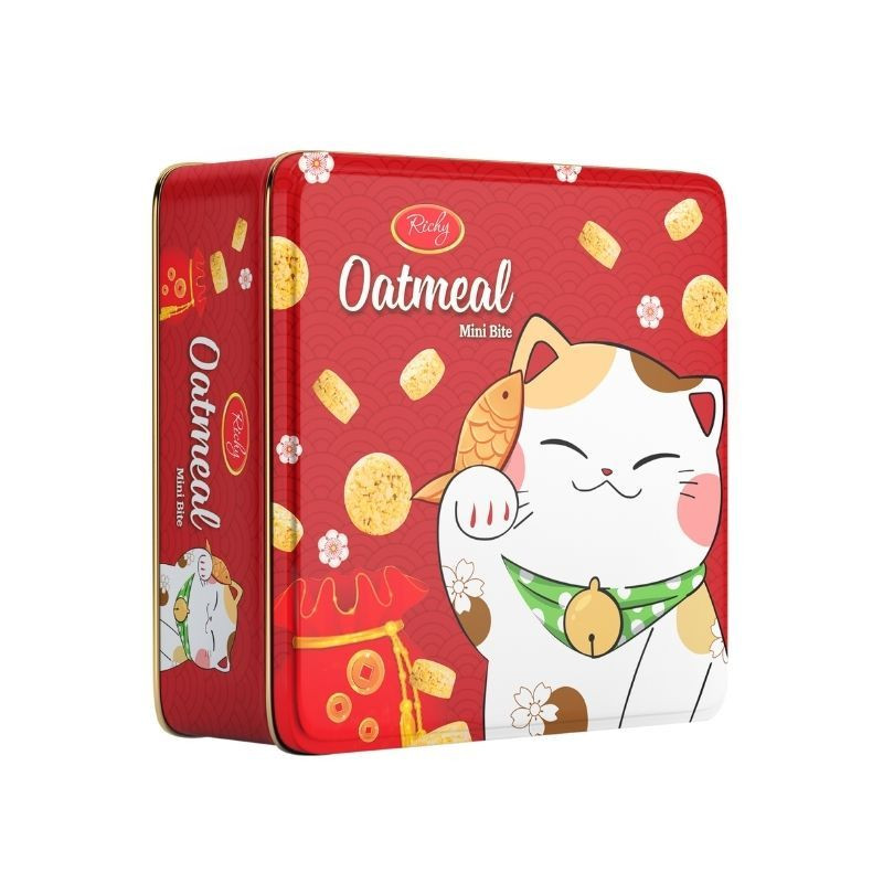 Bánh Yến Mạch Oatmeal Phô Mai Hộp Thiếc Richy 350g