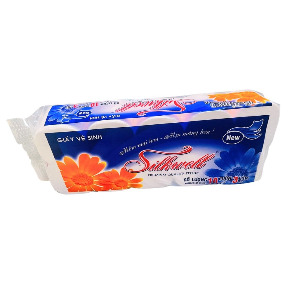 Giấy Vệ Sinh Silkwell 3 Lớp Không Lõi 10 Cuộn