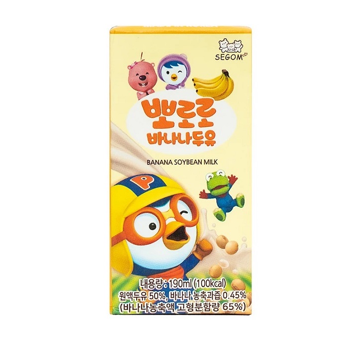 Sữa đậu nành Pororo vị chuối hộp 190ml