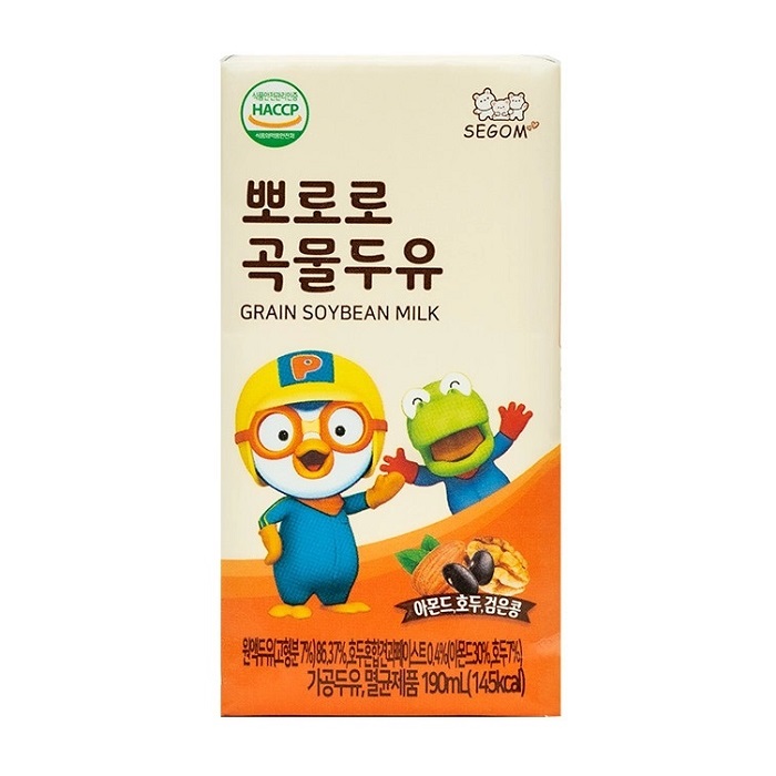 Sữa đậu nành Pororo vị ngũ cốc hộp 190ml