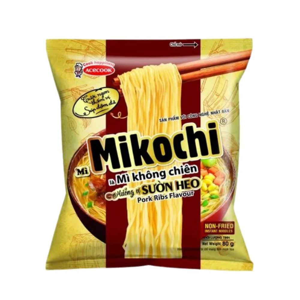 Mì không chiên Mikochi vị sườn heo gói 80g | AEONESHOP