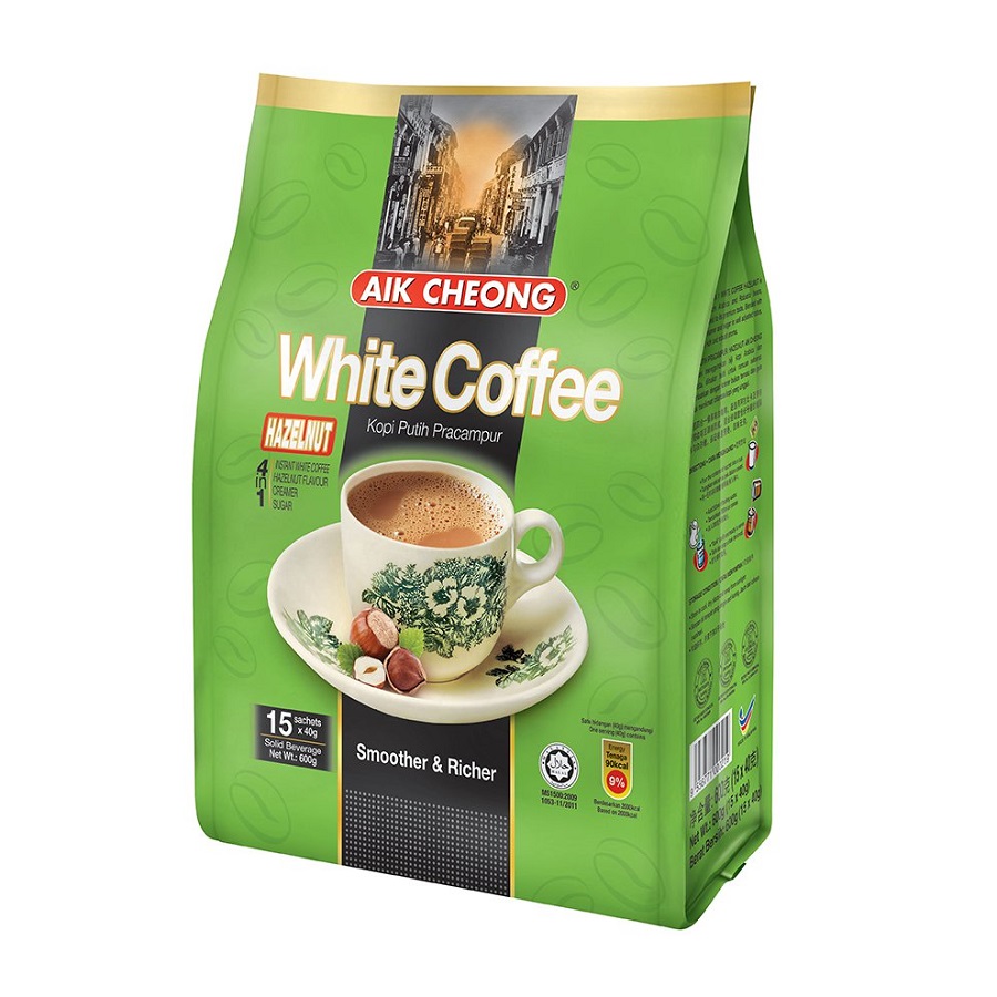 Cà Phê Trắng Aik Cheong Truyền Thống White Coffee Hazelnut 3In1 600g