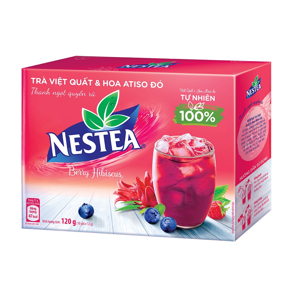 Trà Hòa Tan Nestea Vị Việt Quất Và Hoa Atiso Đỏ 10 x 14g