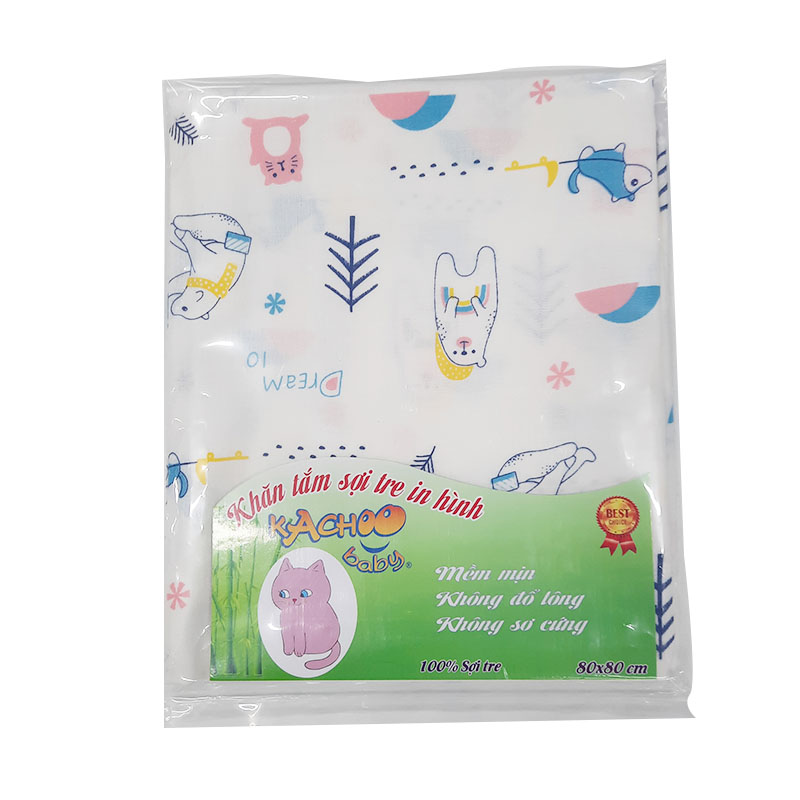 Khăn Tắm Sợi Tre Kachoo Baby 80x80cm