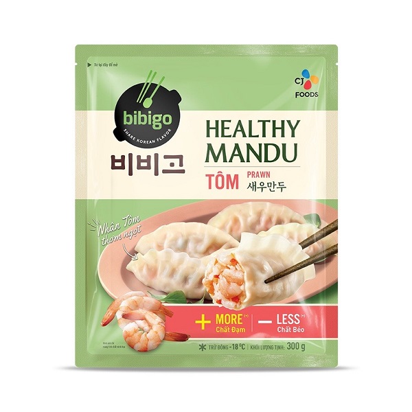 Bánh Mandu Healthy Nhân Tôm Bibigo 300g