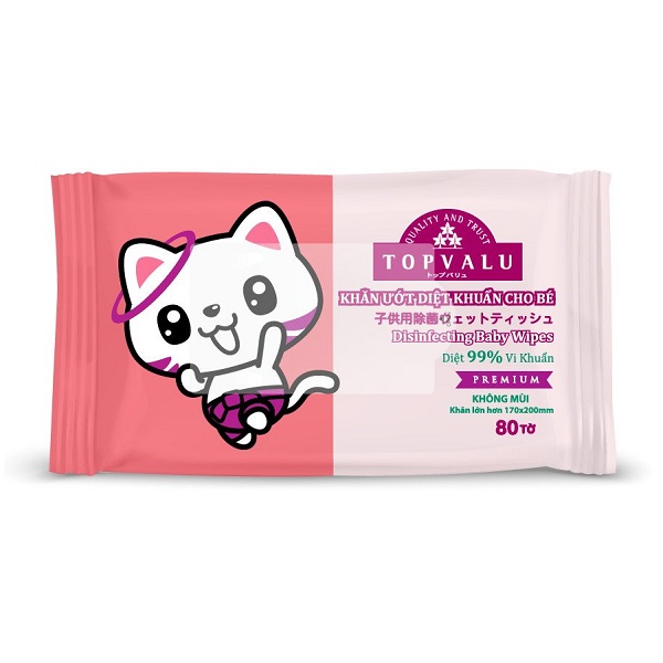 Mua TOPVALU Khăn Ướt Baby Meon Chan Premium Gói 80 Tờ | AEONESHOP