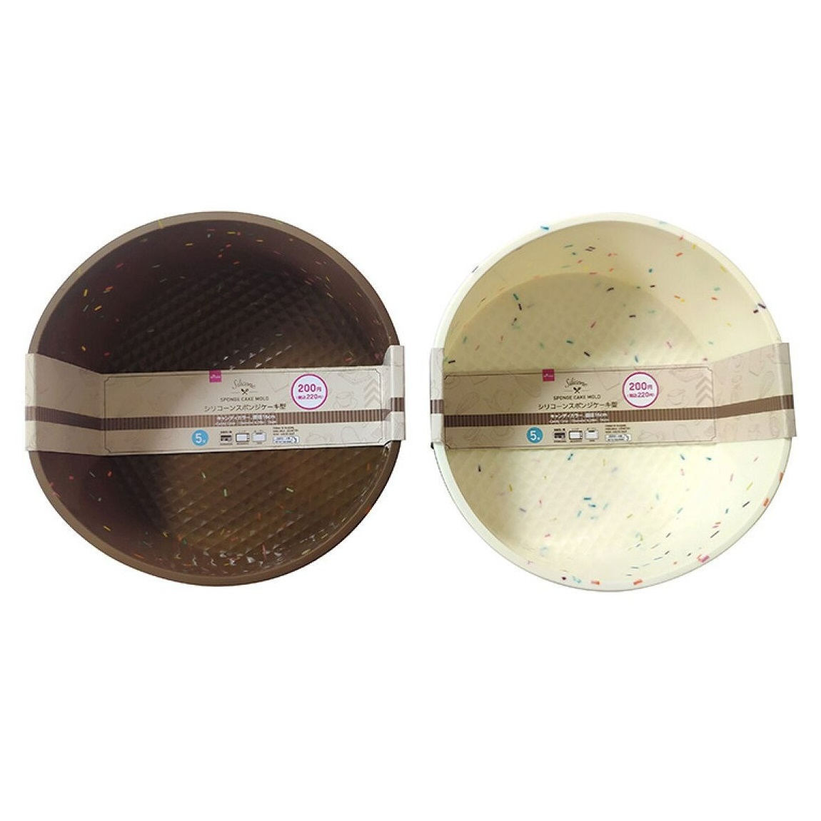 Khuôn Bánh Silicone Daiso Tròn Màu Kẹo 16cm