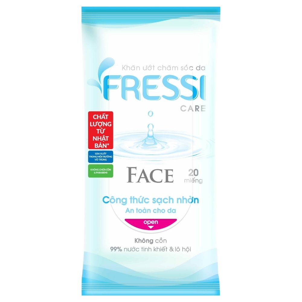 Khăn Ướt Fressi Care Face Sạch Nhờn An Toàn Cho Da 20 Tờ