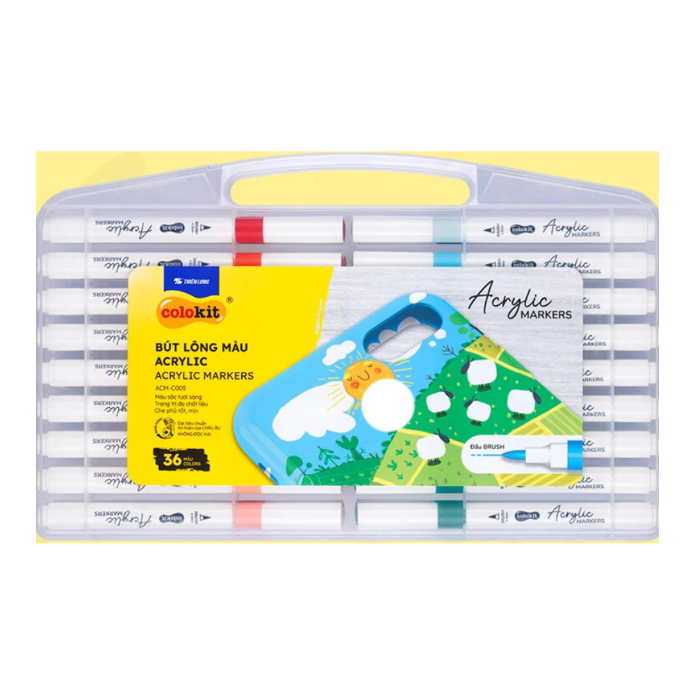 Bút Lông Màu Acrylic 1 Đầu Thiên Long Colokit ACM-C005 36 Màu