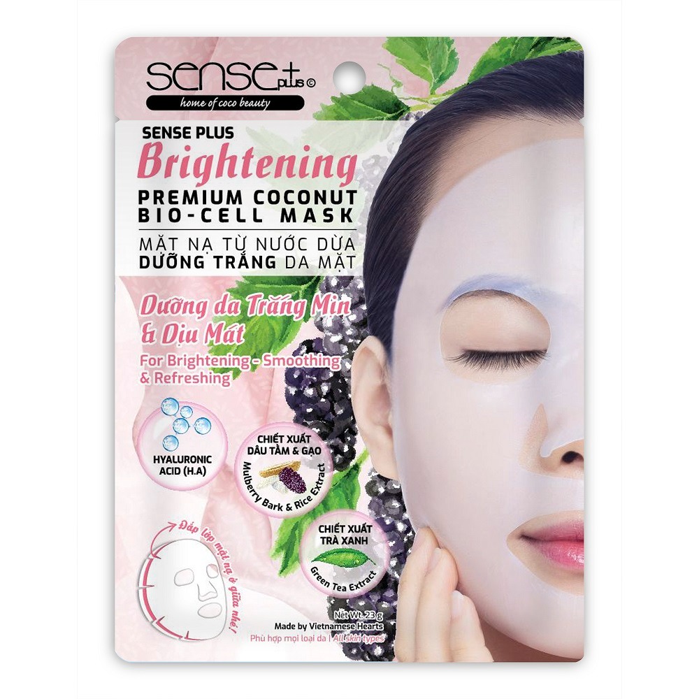 Mặt Nạ Sinh Học Sense Plus Dưỡng Trắng Từ Nước Dừa Brightening Premium ...