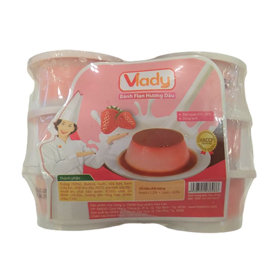 Bánh Flan Dâu Vlady 6 Cái x 54g