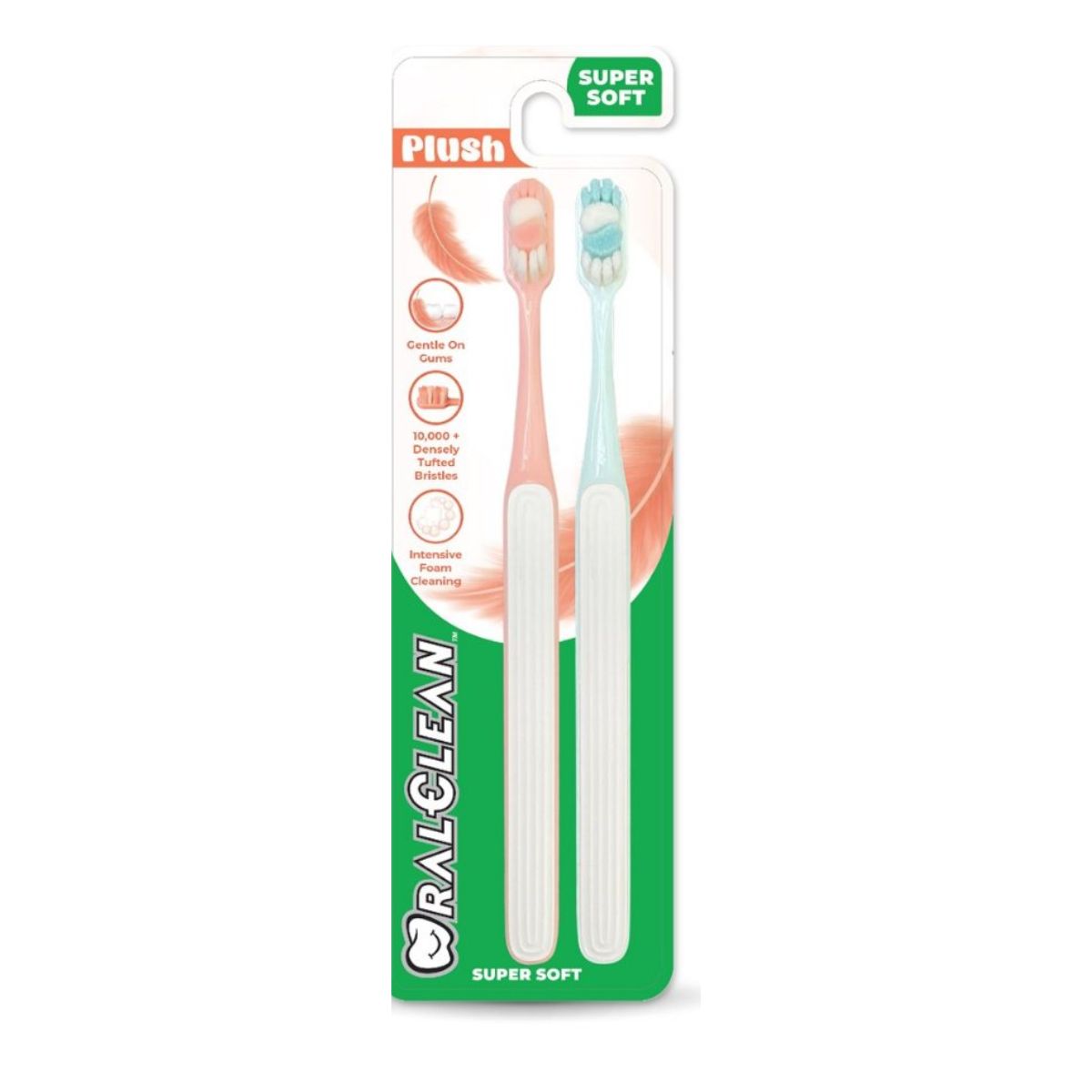 Lô 2 Bàn Chải Đánh Răng Lông Siêu Mềm OralClean Plush Super Soft