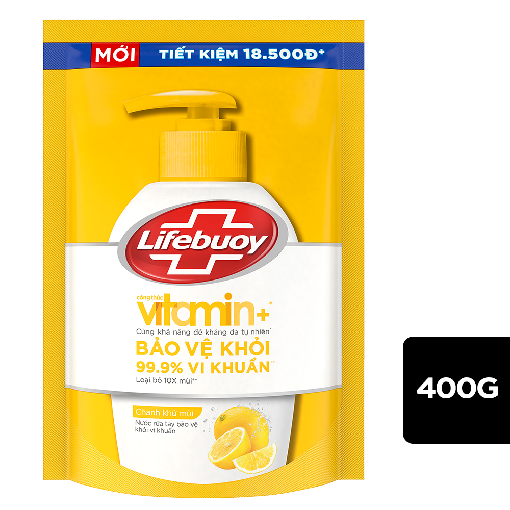 Nước Rửa Tay Lifebuoy Chanh Khử Mùi Cho Tay Làm Bếp 400g