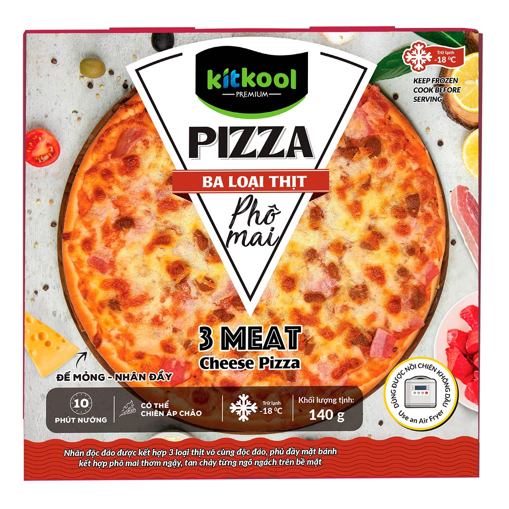 Pizza Ba Loại Thịt Phô Mai Kitkool 140g