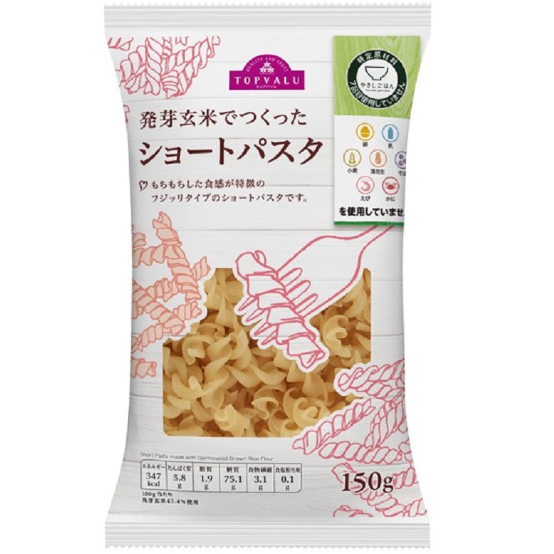 Nui Pasta Sợi Ngắn Topvalu Từ Bột Gạo Lứt Nảy Mầm 150g