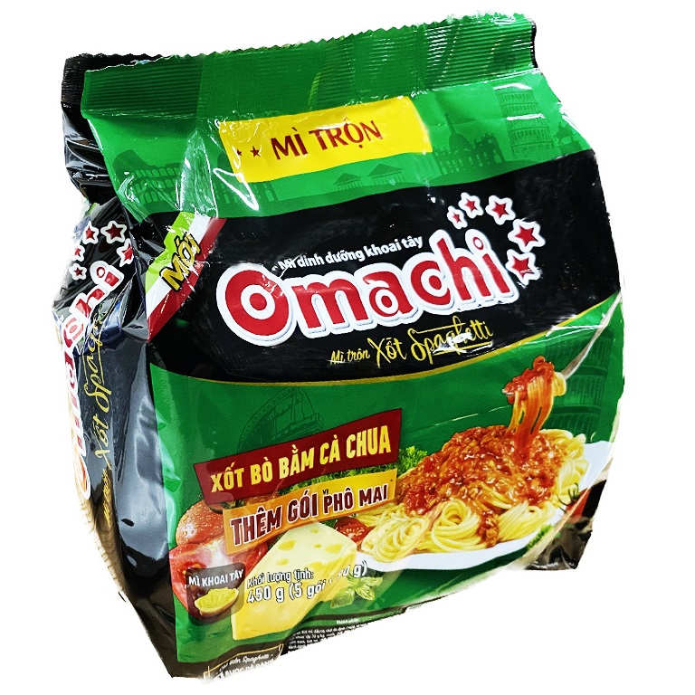 Lốc 5 Mì Trộn Omachi Xốt Spaghetti 90g x 5