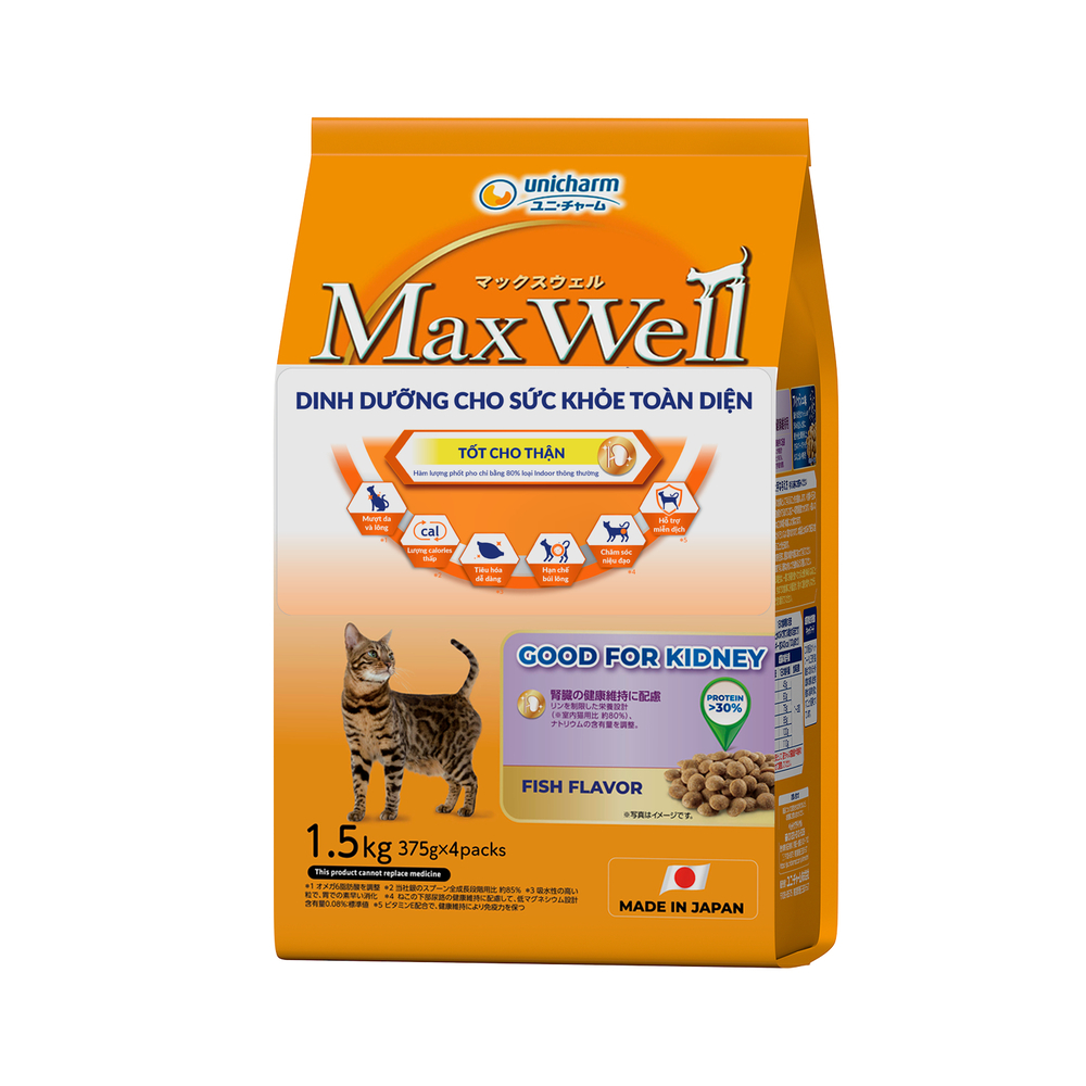 Thức Ăn Cho Mèo Tốt Cho Thận Maxwell Vị Cá 1.5kg