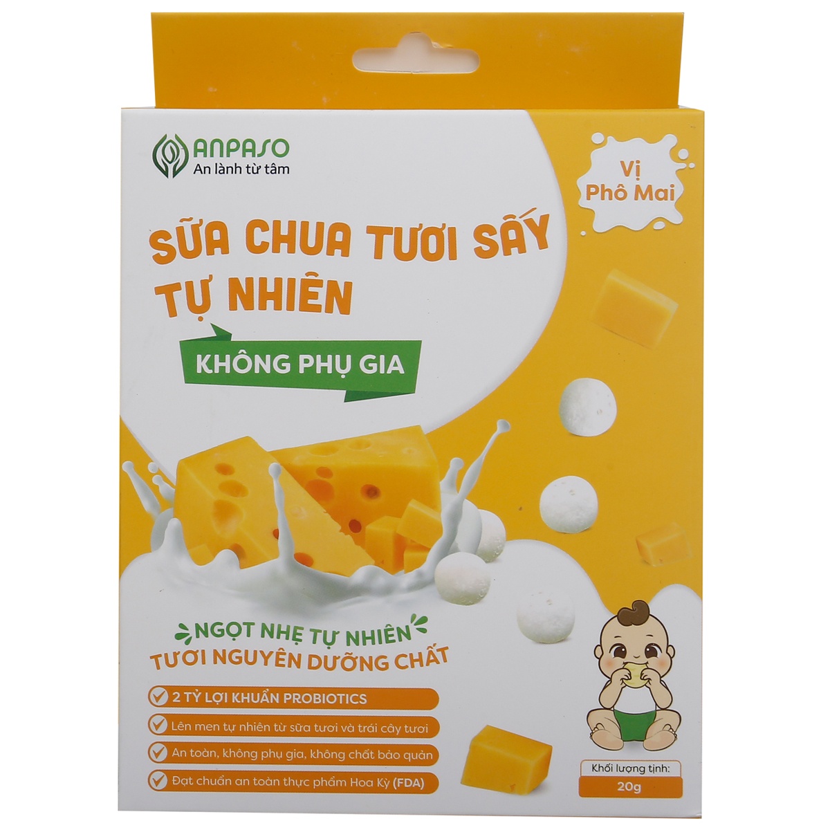 Sữa Chua Tươi Sấy Tự Nhiên Phô Mai Anpaso 20g