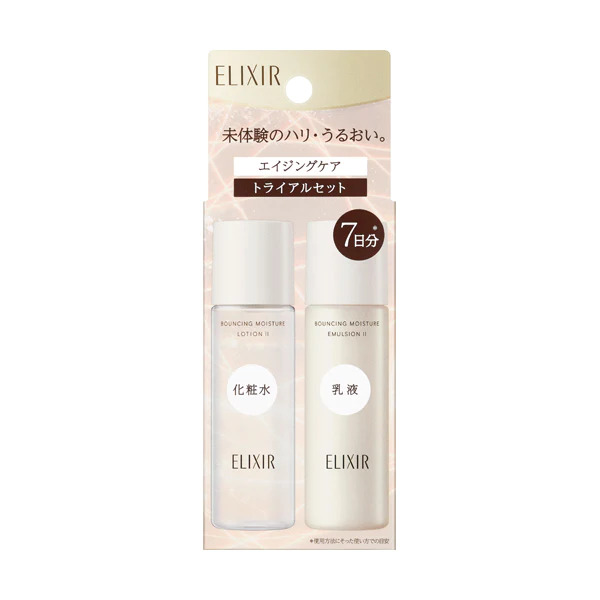 Set Nước Dưỡng Và Sữa Dưỡng Elixir Cân Bằng Da Bouncing Trial Set 2 AA