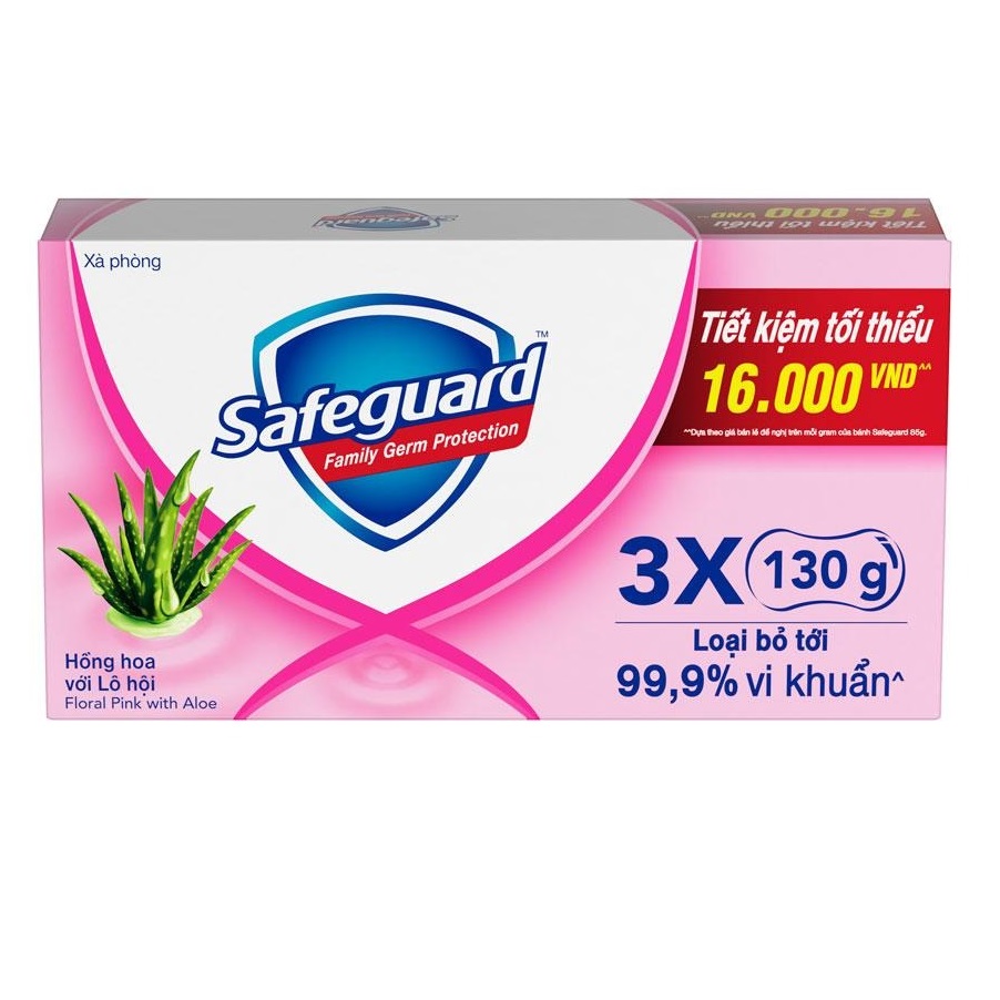 Xà Phòng Tắm Safeguard Diệt Khuẩn Hồng Với Nha Đam Và Hương Hoa Lốc 3 ...
