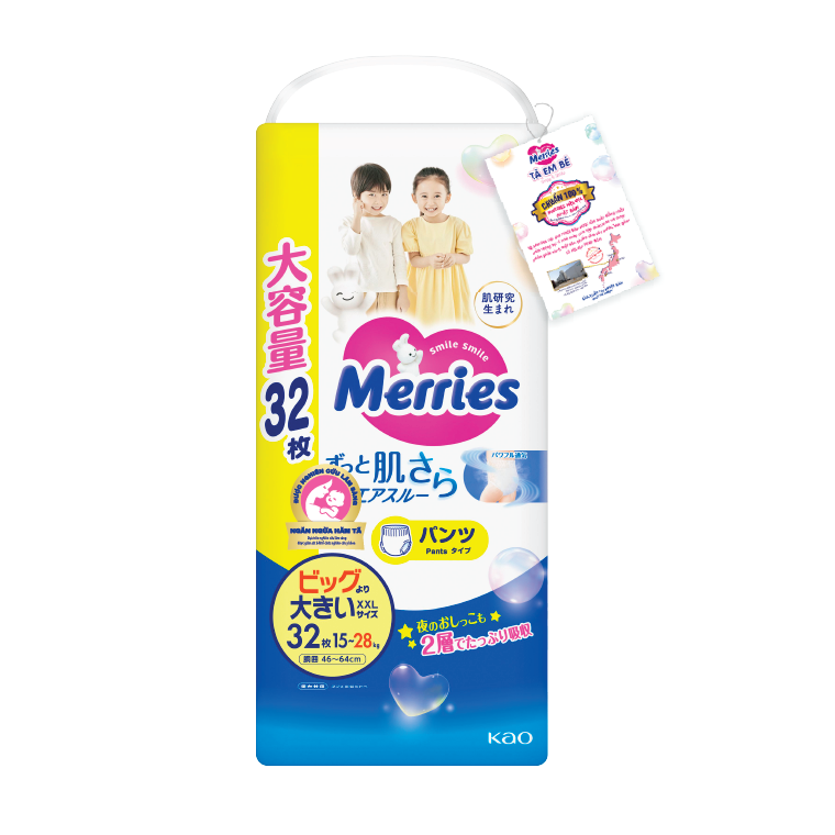 Tã Quần Merries XXL32 Cho Bé 15-28kg 32 Miếng