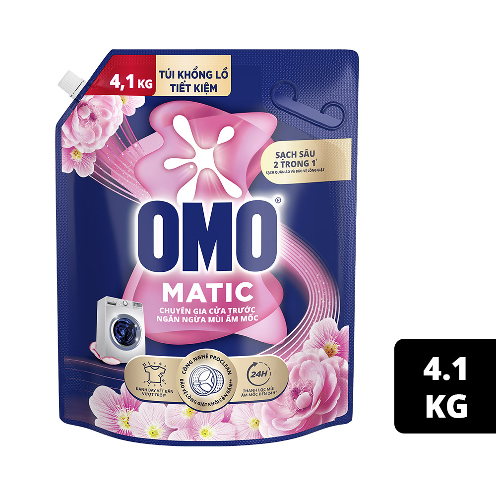 Nước Giặt Omo Matic Chuyên Gia Cửa Trước Ngăn Ngừa Mùi Ẩm Mốc 4.1kg