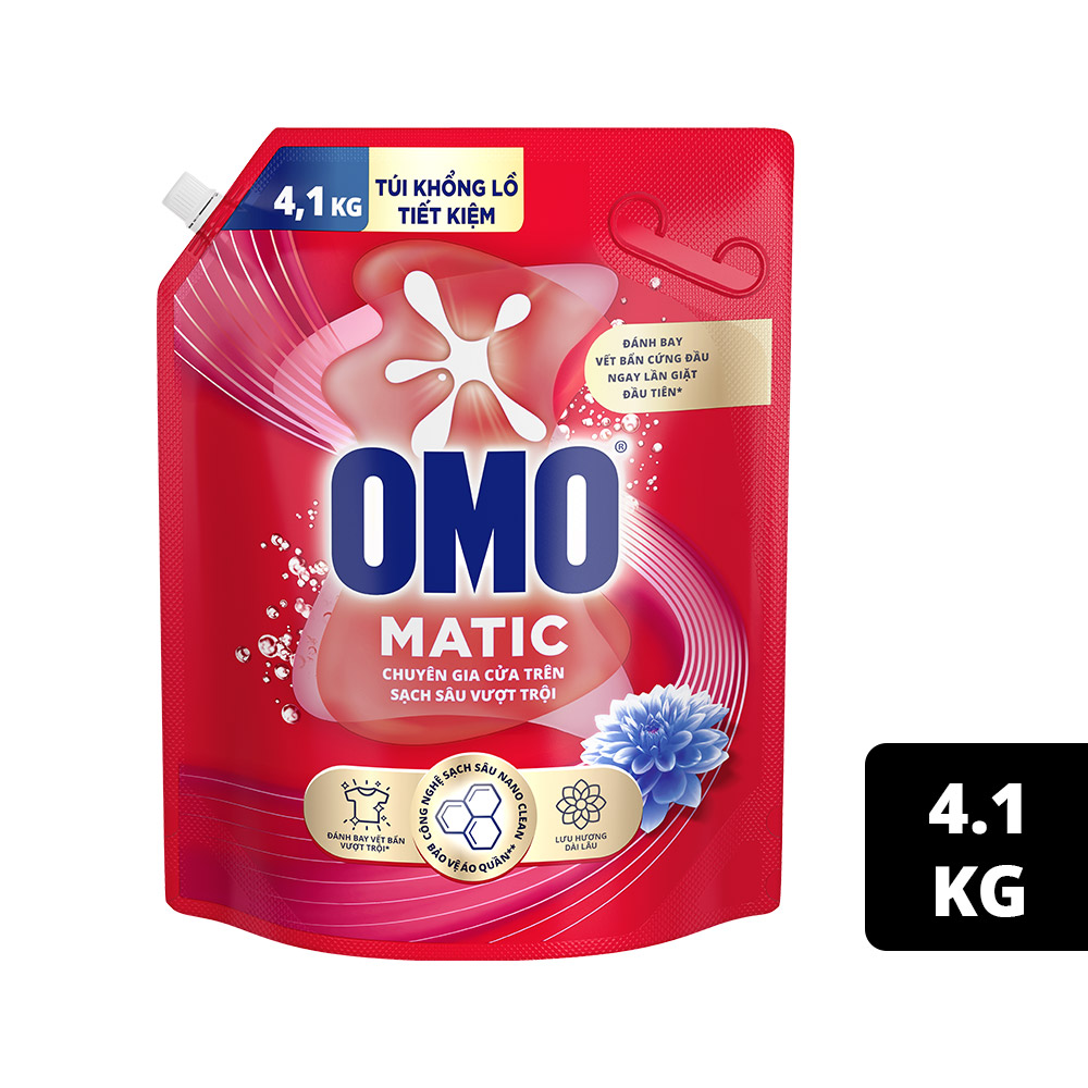 Nước Giặt Omo Matic Chuyên Gia Cửa Trên Sạch Sâu Vượt Trội 4.1kg