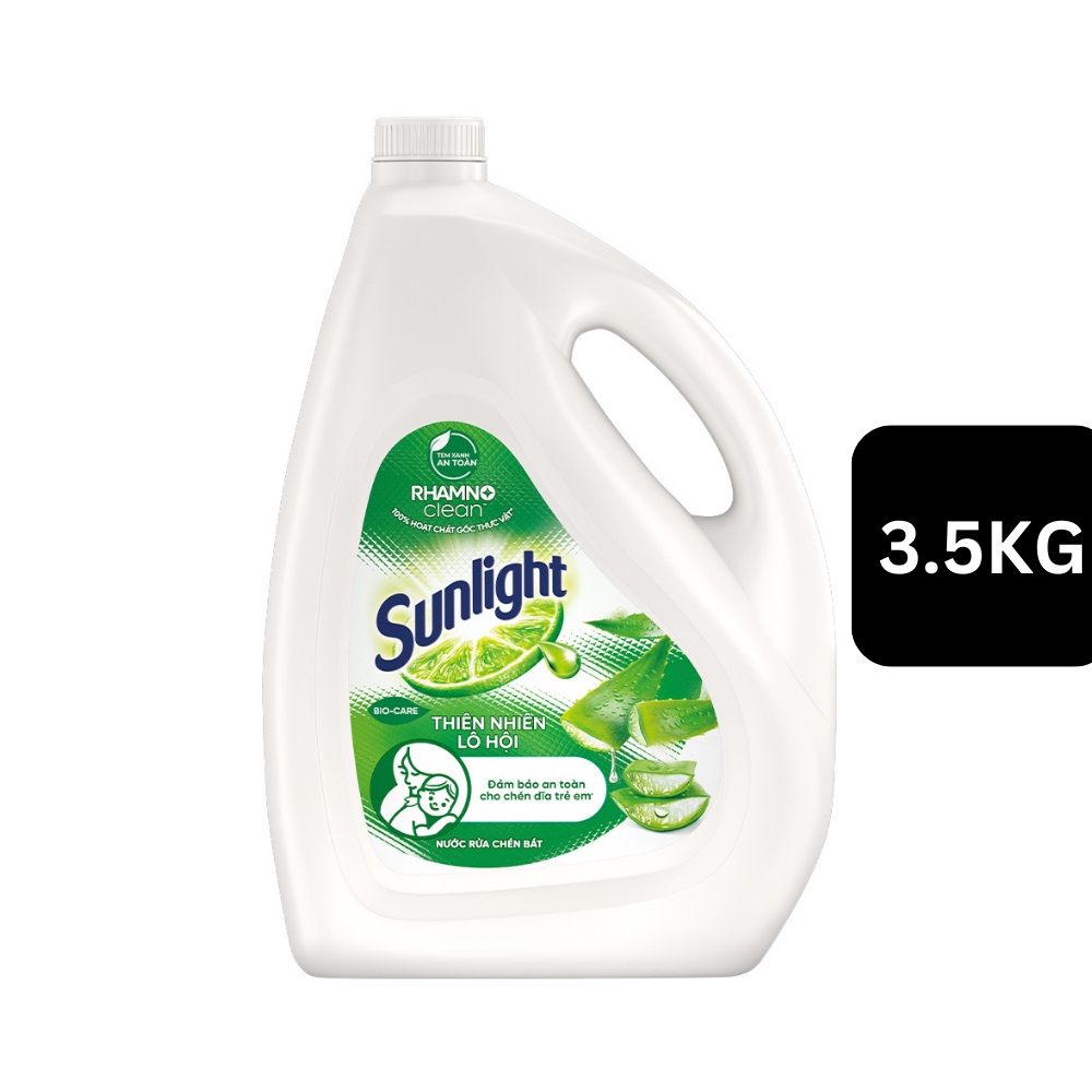 Nước Rửa Chén Bát Sunlight Thiên Nhiên Muối Khoáng Và Lô Hội 3.5kg