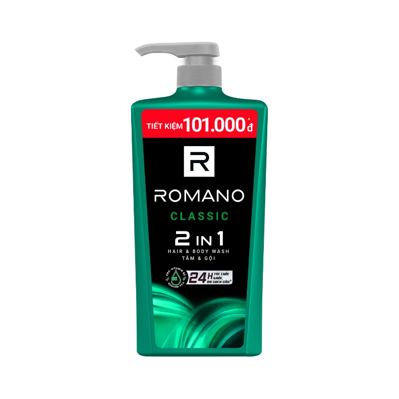 Sữa Tắm Gội Romano 2In1 Classic 900g
