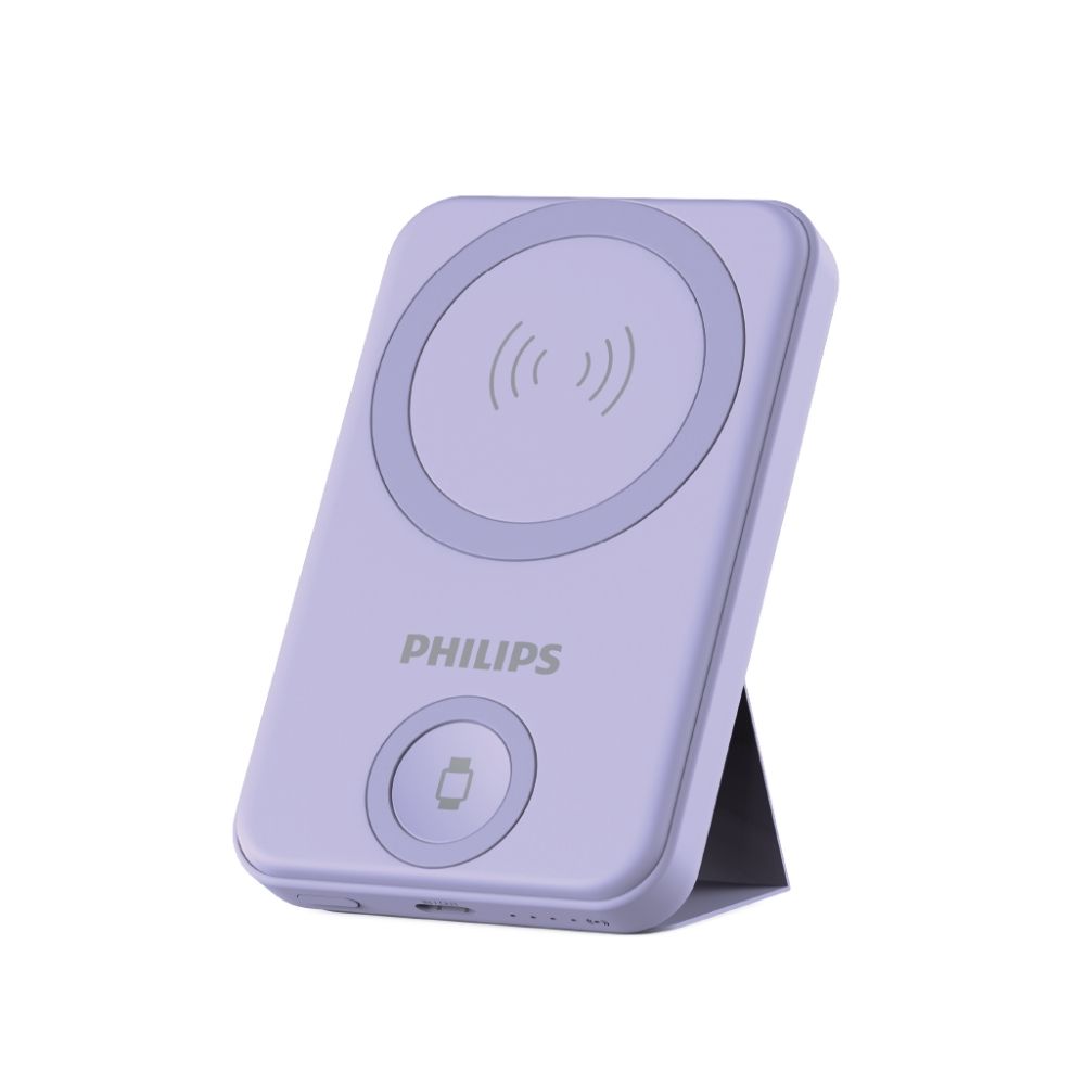 Sạc Dự Phòng Philips Magsafe Có Chân Chống 10000Mah Màu Tím