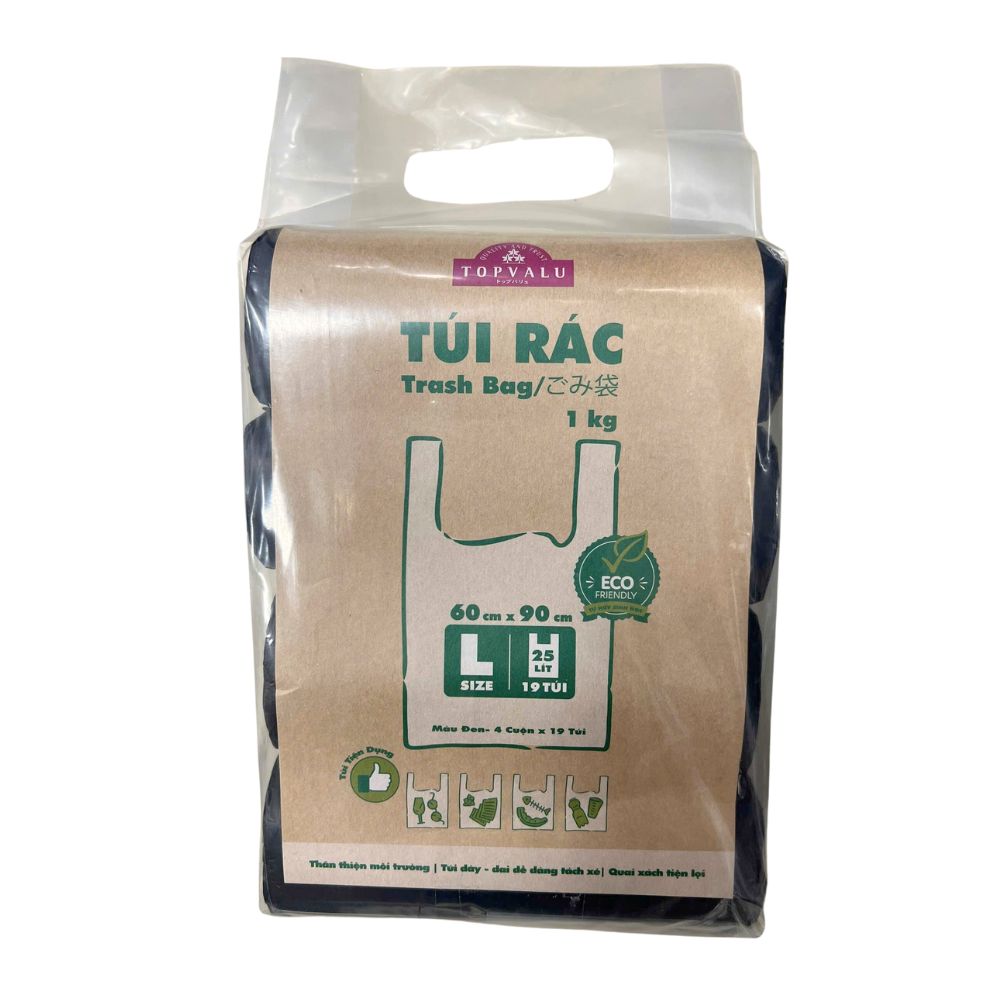 Túi Rác Topvalu Màu Đen 1kg Size L