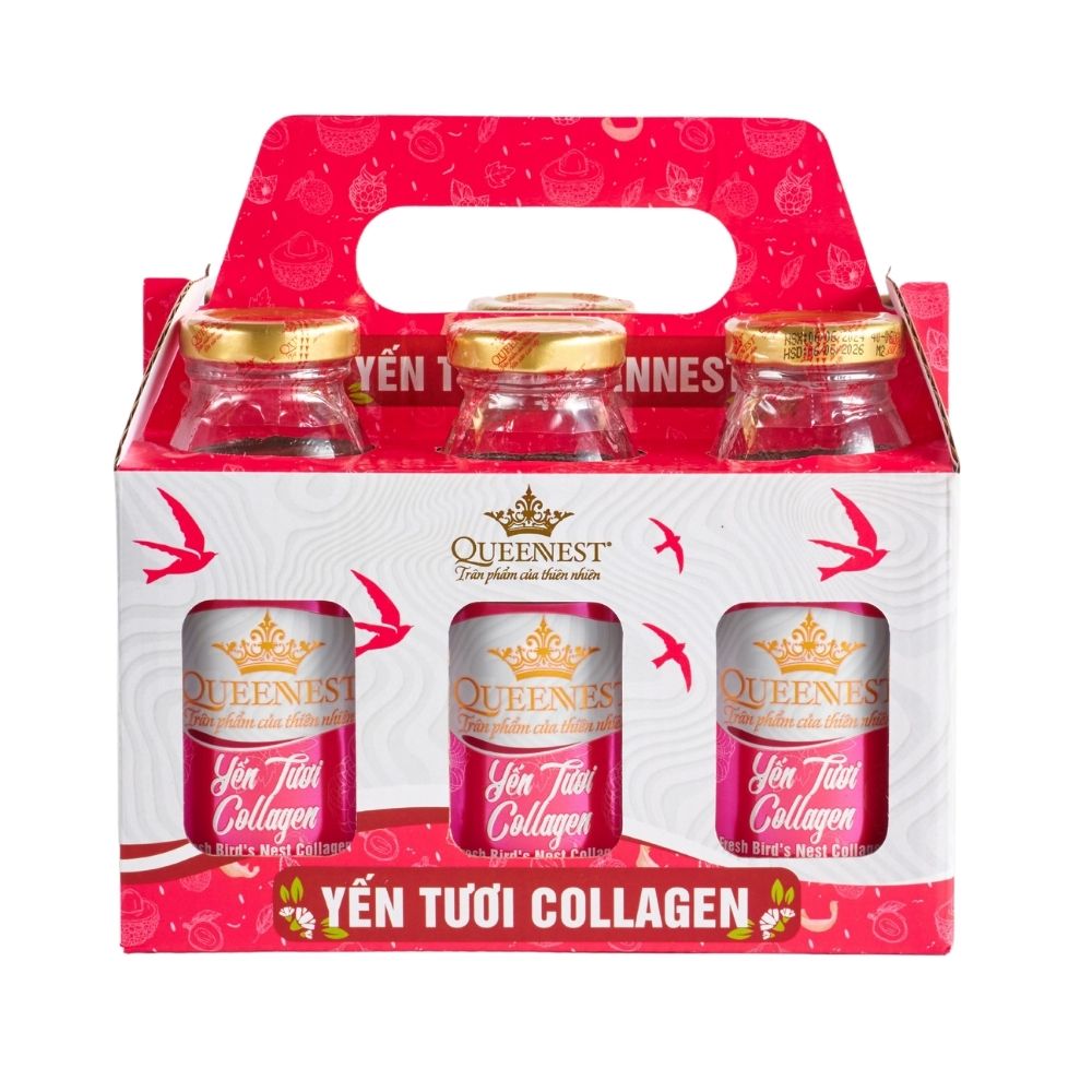 Yến Tươi Queennest Collagen Lốc 6 Chai 240ml