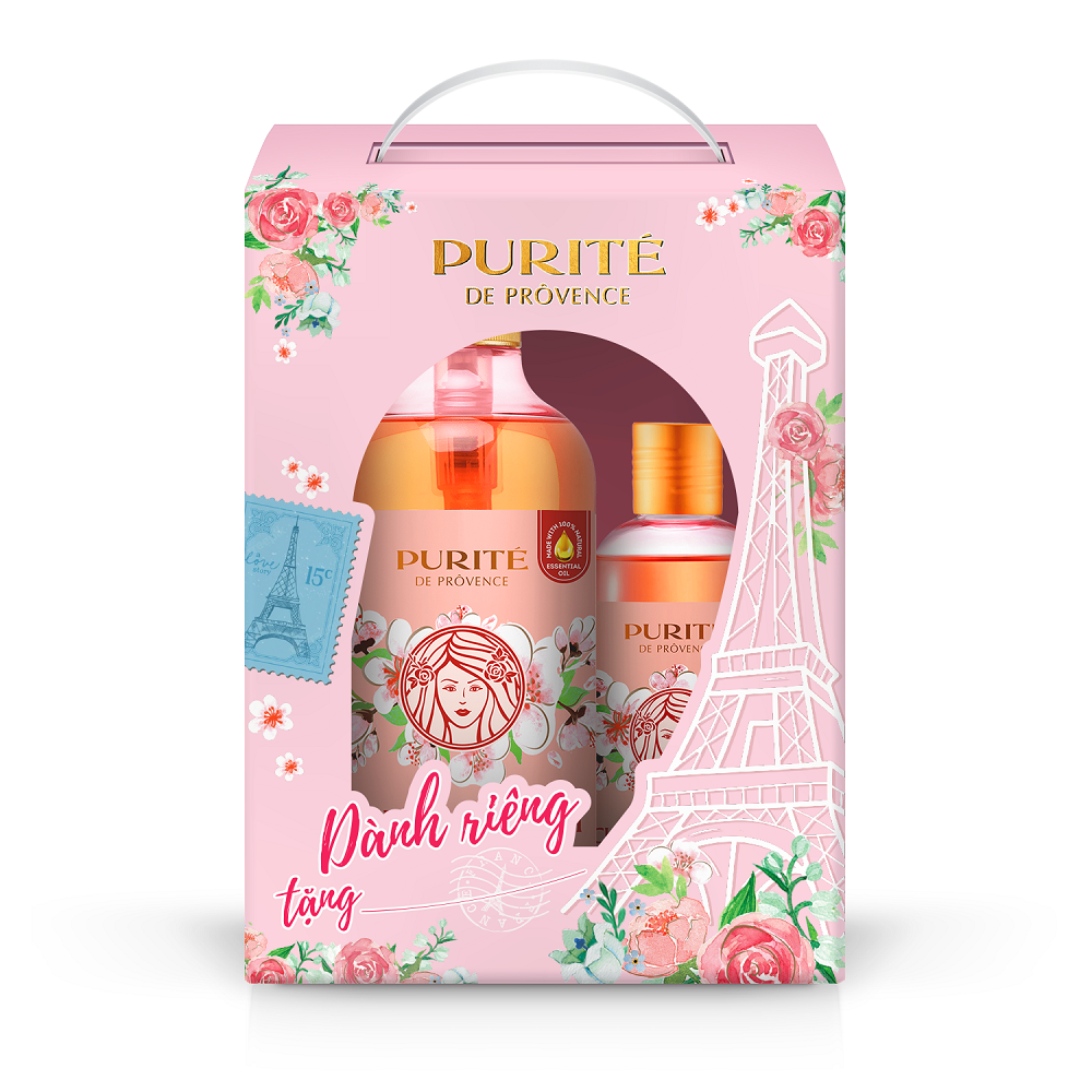 Sữa Tắm Purité By Prôvence Sáng Mịn Hương Hoa Anh Đào 850ml