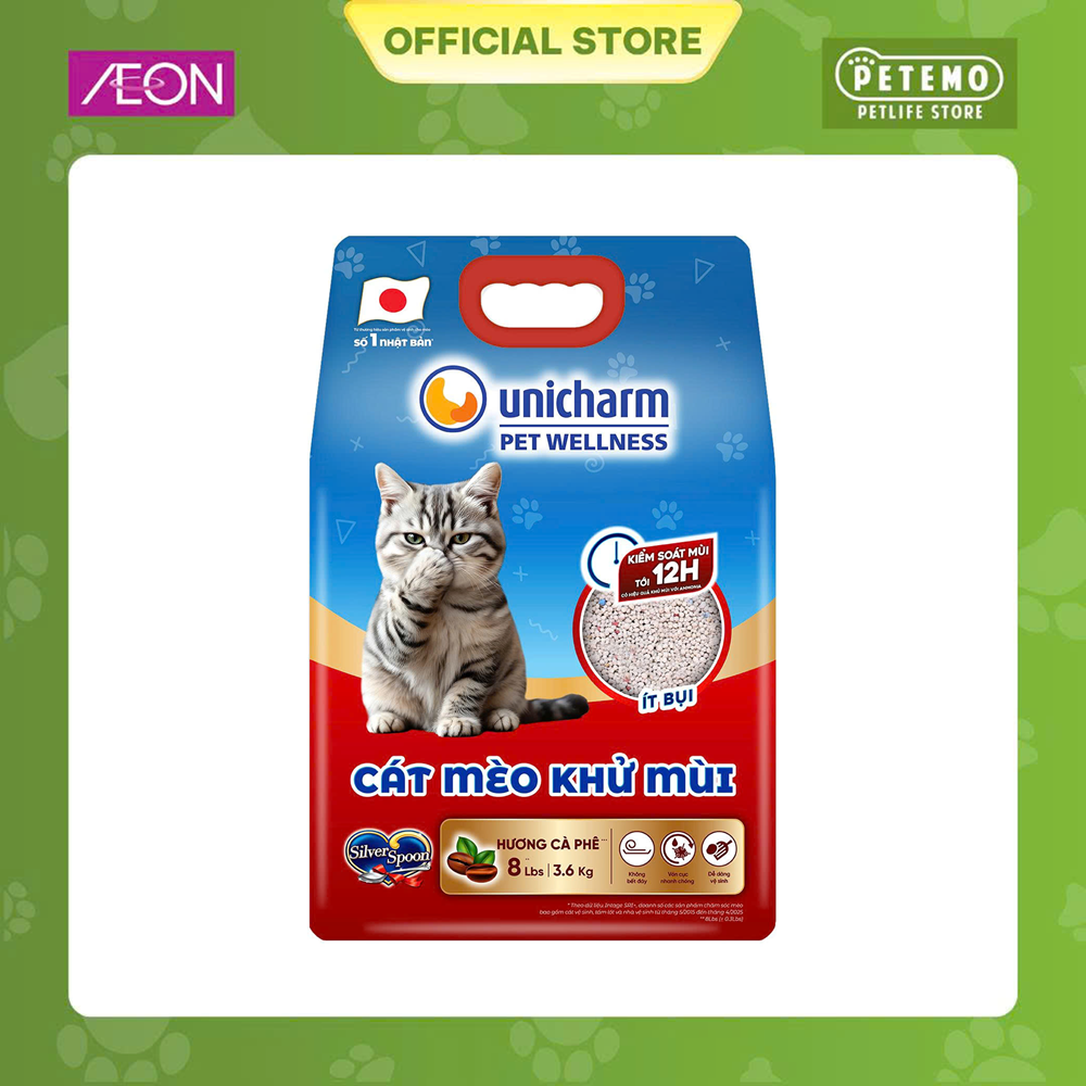 Cát Vệ Sinh Đất Sét Cho Mèo Silver Spoon Hương Cà Phê 3.6kg