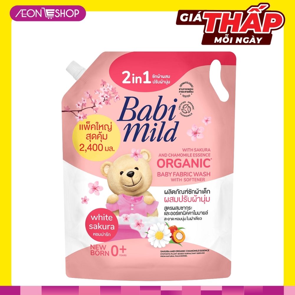Nước Giặt Xả Babi Mild White Sakura 2400ml