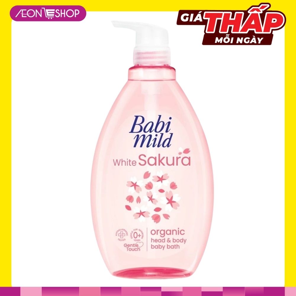 Sữa Tắm Trẻ Em Hương Hoa Anh Đào Babi Mild White Sakura 800ml