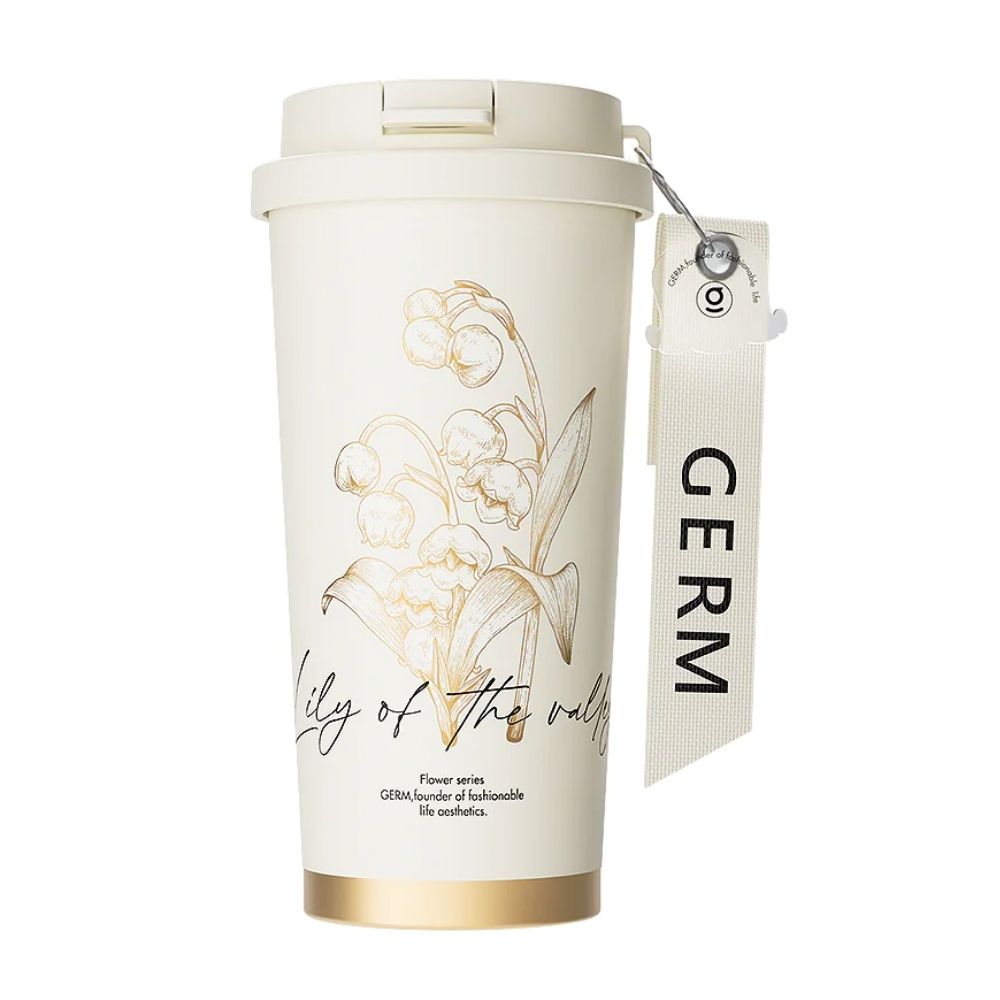 Bình Giữ Nhiệt Germ 500ml Họa Tiết Hoa Linh Lan GE-23AW-B47 Màu Trắng