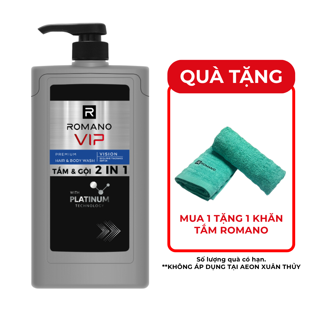 Sữa Tắm Gội Romano 2In1 Vip Vision 650g