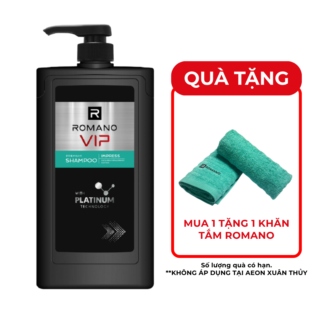 Dầu Gội Cho Nam Hương Nước Hoa Romano VIP Impress 650g